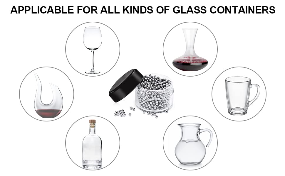 1000 PCS Decanter Cleaning Beads, 304 Stainless Steel Cleaning Balls for Glassware, Reusable Cleaning Beads for Wine Decanters Water Bottle Carafe and Vase