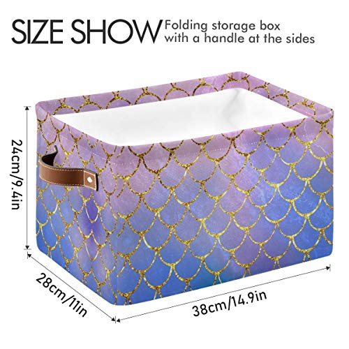 2 Mermaid Storage Bin Basket Large Round Nursery Storage & Rectangular Storage Bin, Book Bag, Gift Baskets