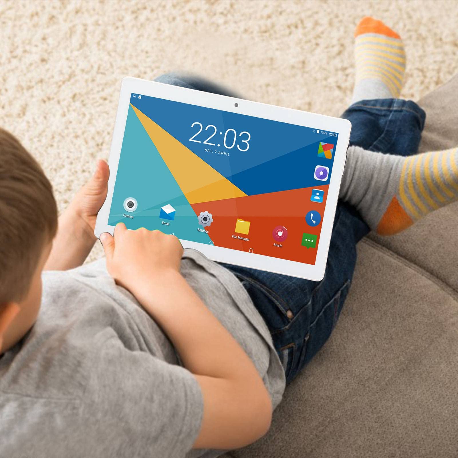 10 Inch Tablet with Calling, 1960x1080 IPS HD Touchscreen and 178 Degree Wide Viewing Angle, Dual Camera, Dual SIM Dual Standby, Octa Core Processor (US Plug)