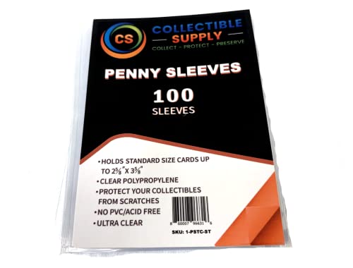10 Pack Collectible Supply Penny Sleeves 100 Ct. Standard Size (1000 Total Sleeves) Trading Gaming Card Storage & Protection