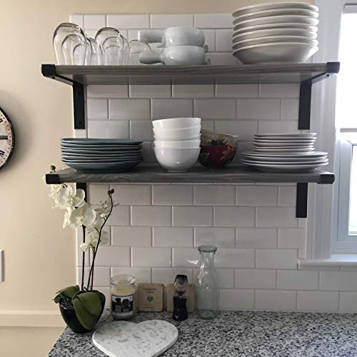 2 Pack - 11.25"Lx6"H Lip Shelf Bracket, Iron Shelf Brackets, Metal Shelf Bracket, Industrial Shelf Bracket, Modern Shelf Bracket, Shelving