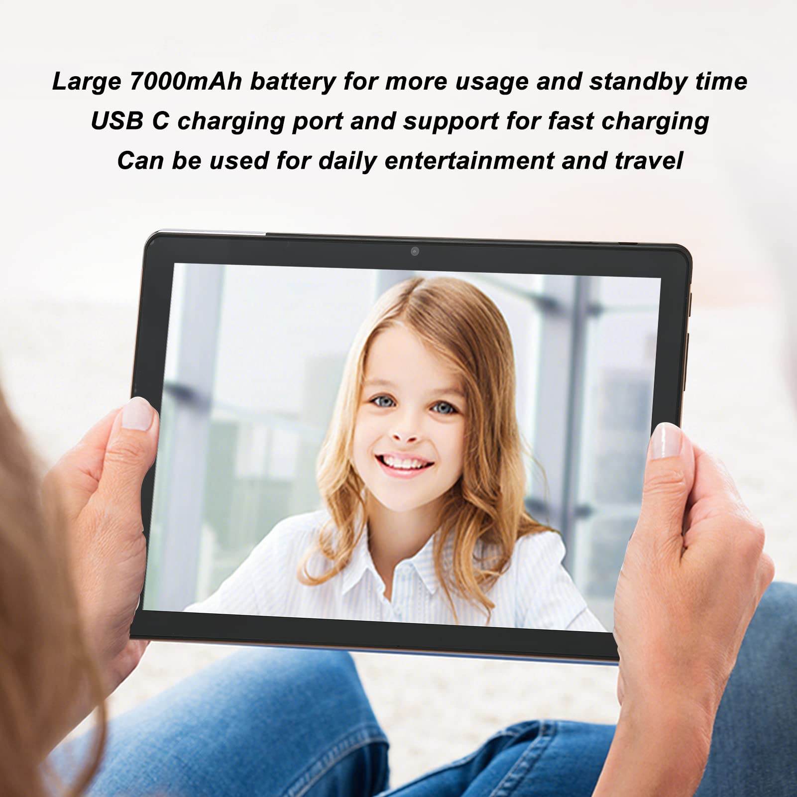 10 Inch Tablet Gold Call Tablet 100-240V 12GB RAM 128GB ROM For Android 11.0 For Reading (US Plug)