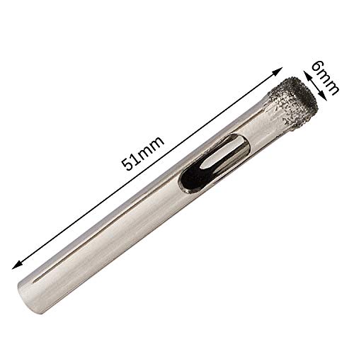 10 Pack Diamond Drill Bit Set, 6mm (1/4inch) Small Diamond Hole Saw Kit for Glass, Ceramics, Porcelain, Ceramic Tile, Marble