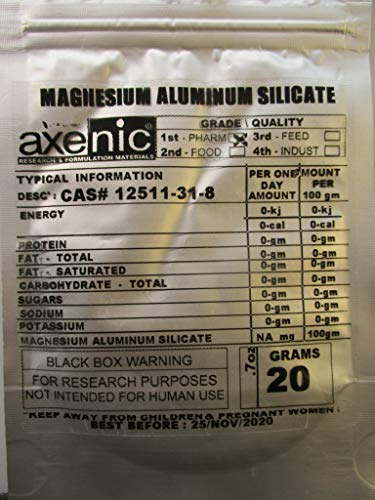 20 Grams Magnesium Aluminum Silicate Powder CAS Number 12511-31-8