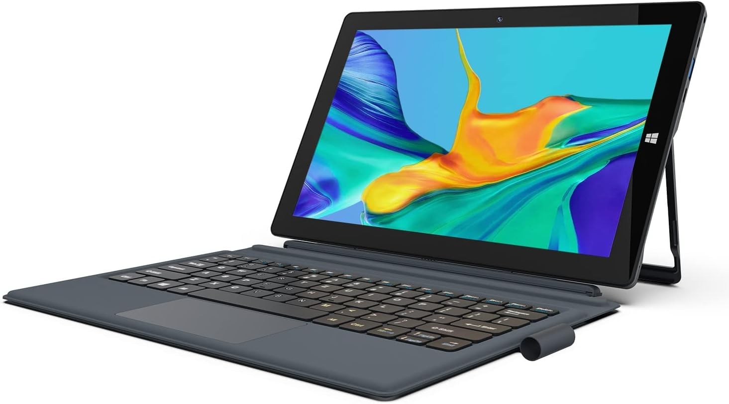 10.1 inch Tablet Intel Celeron N3450 Windows 10 in S Mode 2 in 1 Laptop Computer, Detachable Keyboard 8 GB RAM 128 GB Storage 5MP Rear Camera, HD Touchscreen, WiFi, Bluetooth AiBook 10