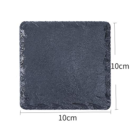ACKEIVTO Small Slate Reptile Basking Platform Tortoise Feeding Dish Natural Rock Reptile Food Bowl Landscape Habitat Decor for Turtle Lizard Bearded Dragon Crested Gecko Snake 4 * 4