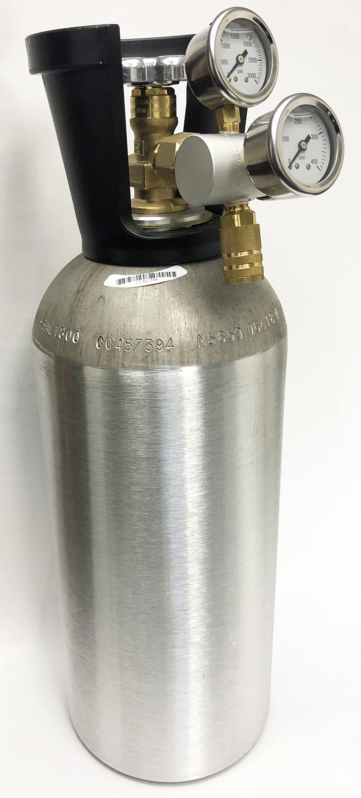 10 lb co2 Carbon Dioxide Aluminum Cylinder and 250 PSI Adjustable High Flow Regulator for Inflating Off Road Tires