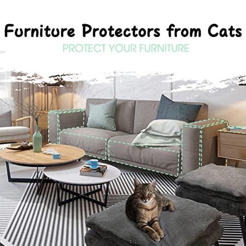 10 Pcs Extra Large Furniture Protectors from Cats, 5pcs 17" x12β & 5pcs 17"x10" Cat Scratch Deterrent Sheet, Double-Sided Training Tape, Cat Scratch Couch Protector