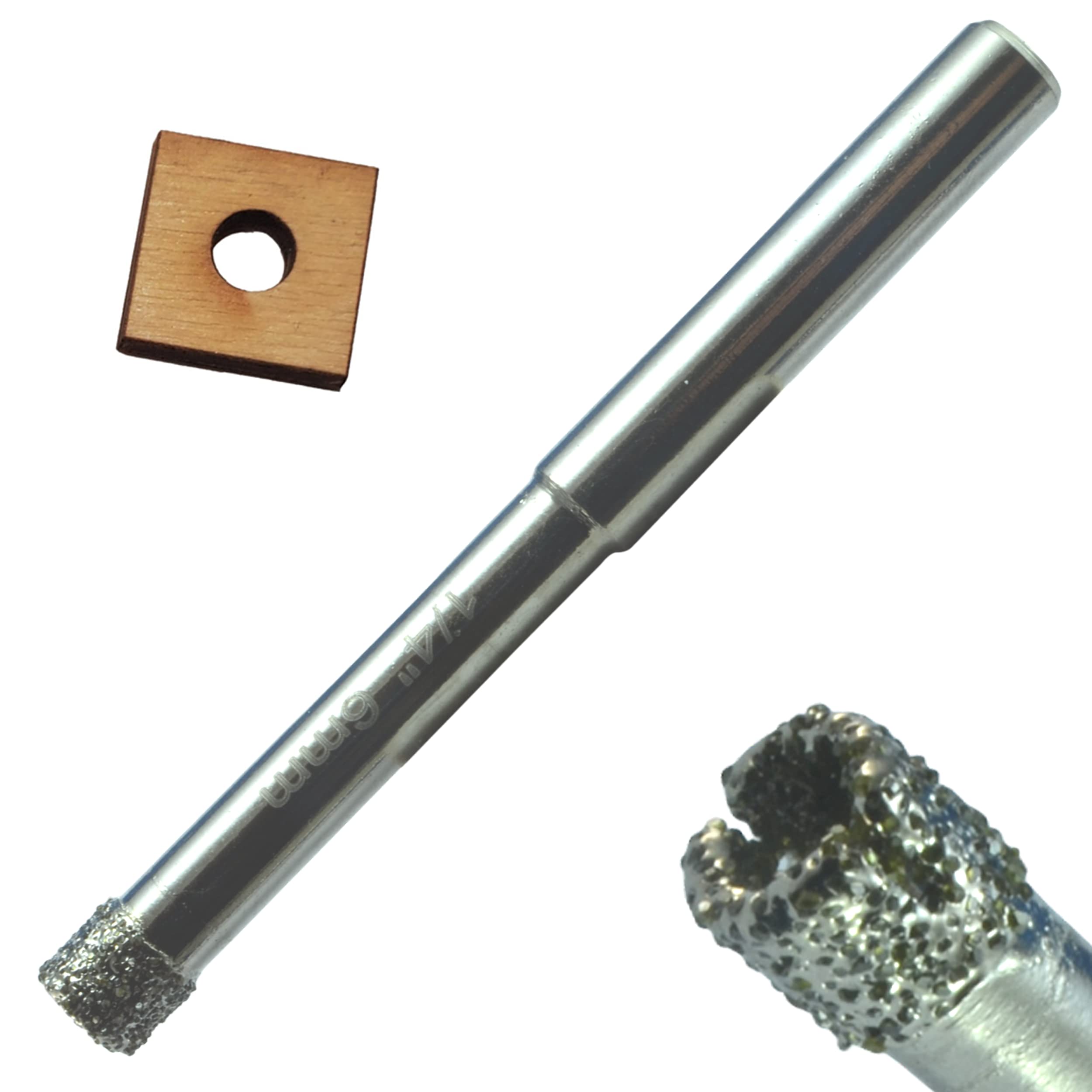 1/4" Diamond Drill Bit for Porcelain Tile Drill Bit 1/4 in x3 Tile and Glass Drill Bit 1/4 in Diamond Tip Bit with Guide Holds in Place SO NO Jumping 1/4 Porcelain Tile Drill Bit for Ceramic Tile 6mm