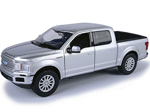 2019 Ford F-150 Limited Crew Cab Pickup Truck Metallic Silver 1/24-1/27 Diecast Model Car by Motormax 79364