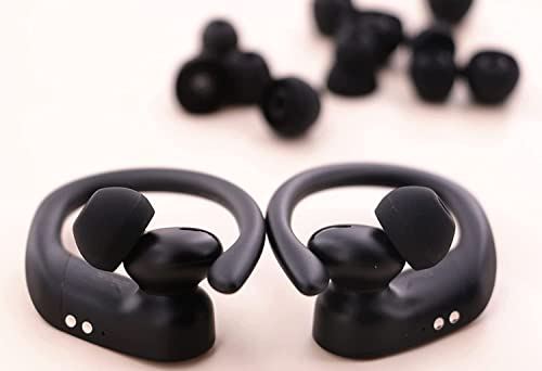 16pcs Black Replacement Ear Tips Ear Buds Ear Gels for Beats by dr dre Powerbeat s Pro, JNSA Eartips Earbuds Eargels for Powbeat Pro/Beat s Flex/Beat s X, SML &Double Flange, Black