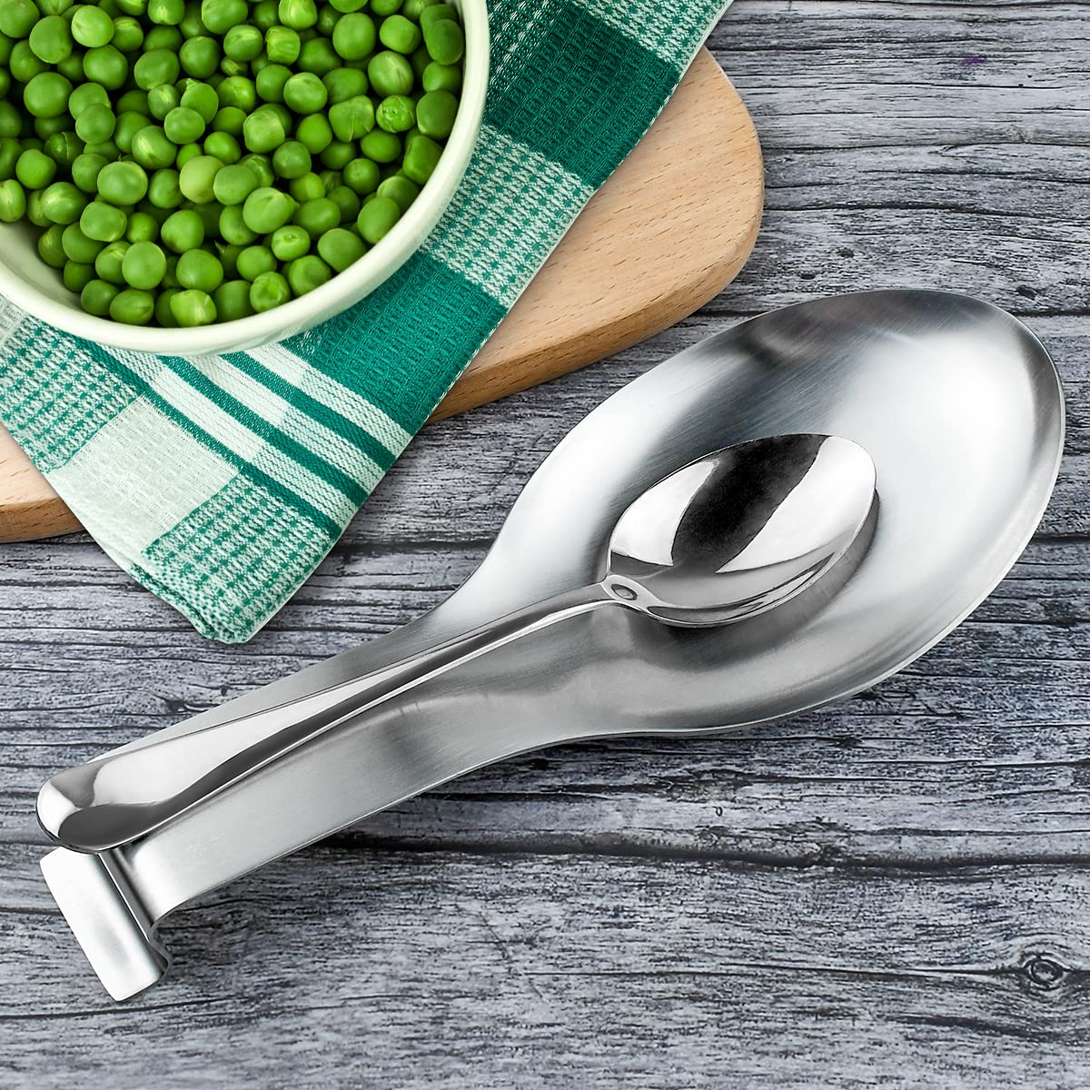 1 PCS Stainless Steel Spoon Rest, Spoon Holder for Stove Top, Utensil Spoon Rest Holder, kitchen utensils Holder for Ladles, Spatula, Cooking Utensils or Kitchen Tools (Silver)