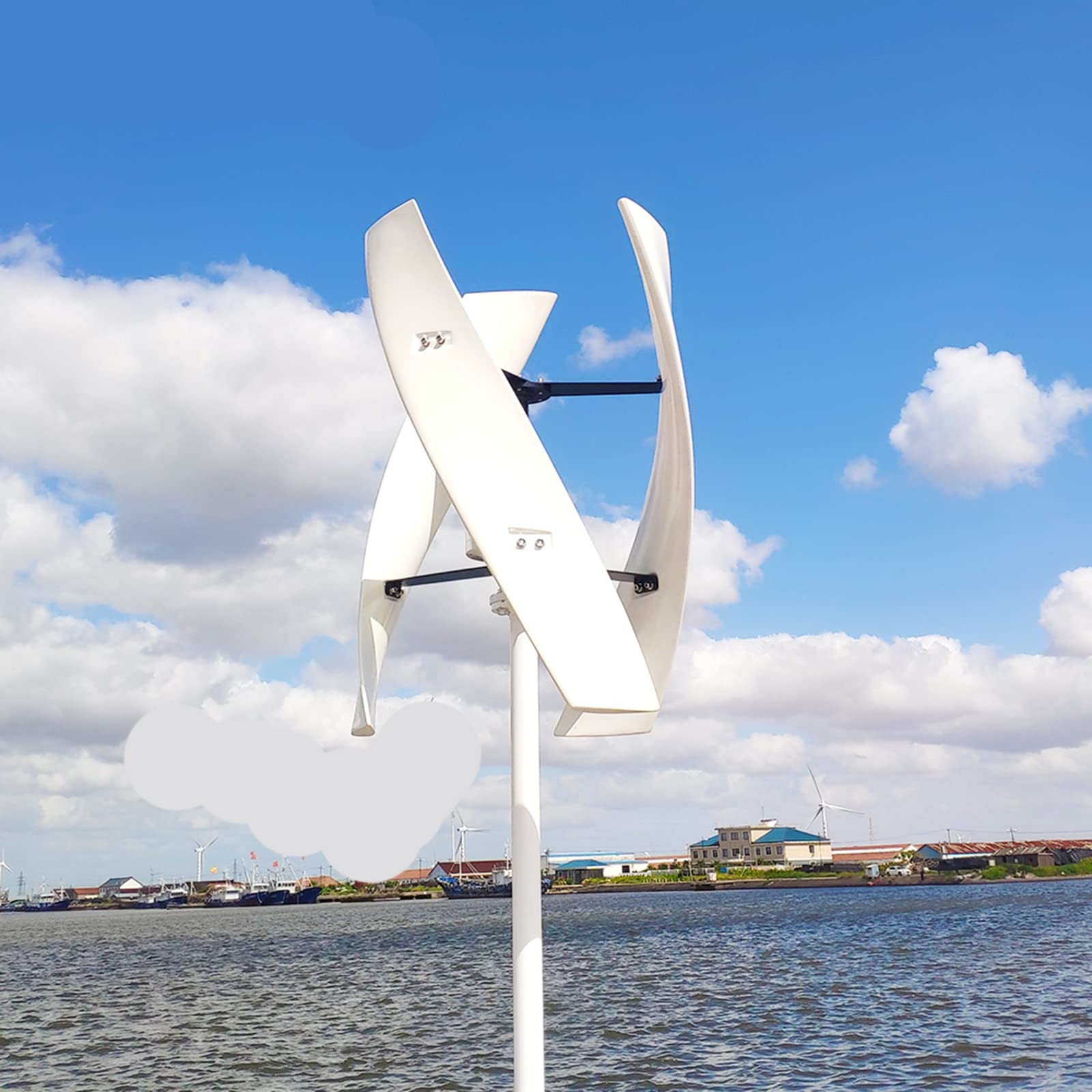 10000W Wind Turbines Generator, Low Noise Low Wind Speed Start 12V 24V 48V 220V Windmill Generator with Controller for Home (White),220v