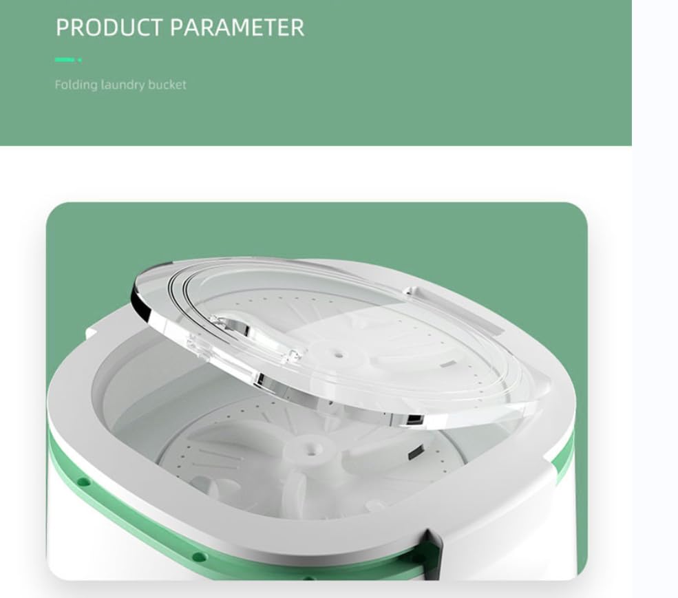 Small Portable washing machine,Camping laundry washer ,Portable Laundry Tub with Pipe,mini Washer,Small Clothes Washing Machine Washer for baby,Pet clothes,Travelling,Camping (Green)