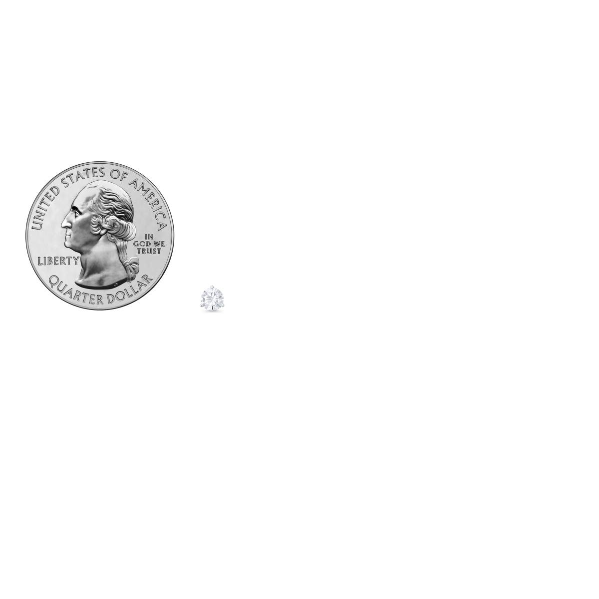 1/3 Carat Diamond Round Stud Earrings for Women in 14k White Gold (G-H, SI2-I1, cttw), 3-Prong Martini Push Back by Privosa Fine Jewelry