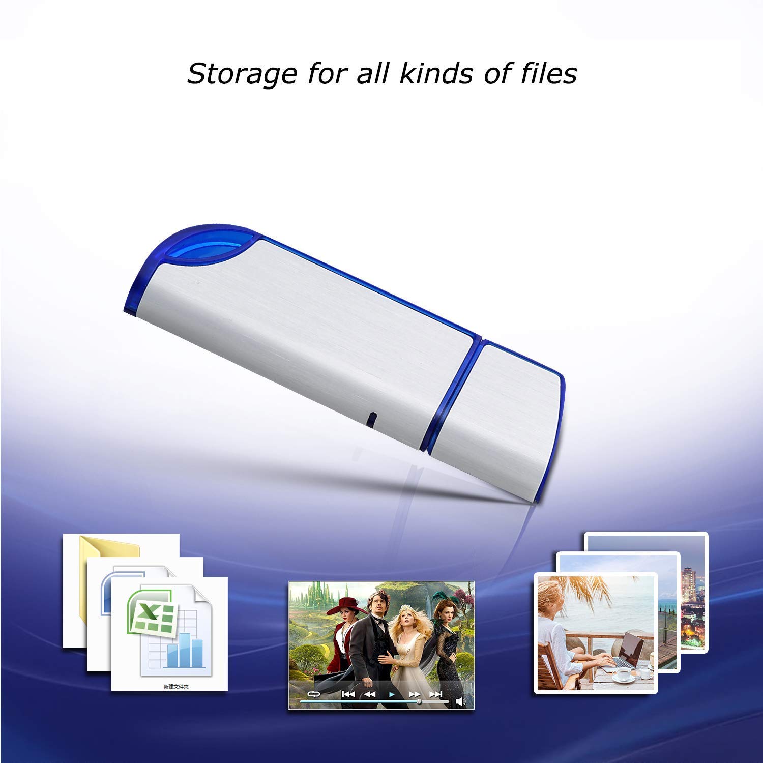 1080P Media Player with Dual HDMI Outpus and 32GB USB Drive, Portable MP4 Player for Video/Photo/Music Support USB Drive/SD Cards/HDD - HDMI/AV/VGA Output
