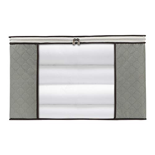 2 Pack Foldable Large Storage Bags 28 x 20 x 12 (L x W x H) inch for Comforter Quilt Blanket Clothes with Clear Window & Handles - Easy to Fit King Size Comforter Set - Closet Under Bed Organizer