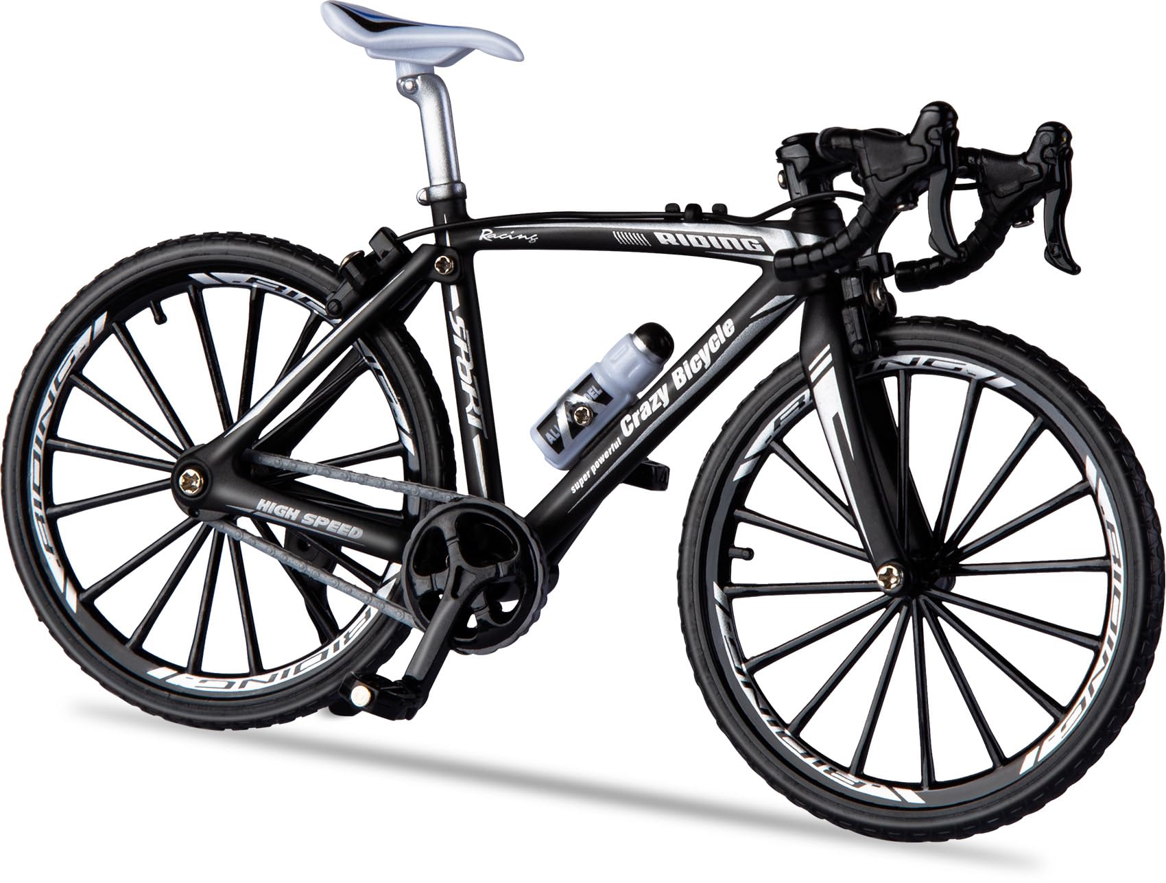 1:10 Scale Die-Cast Alloy Mini Mountain Bike Bicycle Model Toy Desktop Decoration Crafts for Cycling Lovers Bike Racers Athletes Children Boys and Girls (Black)