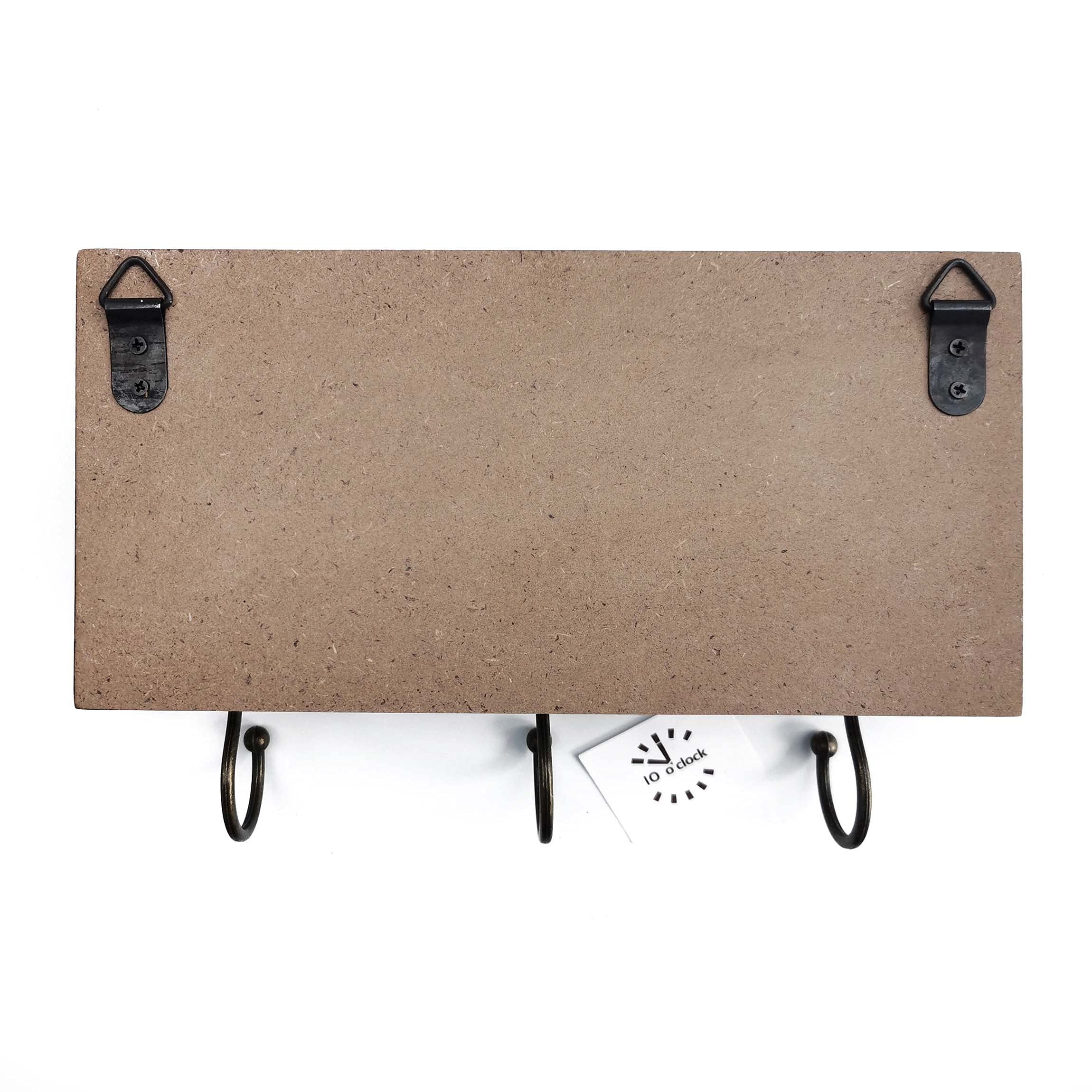 10 o'clock Decorative Key Holder & Dog Leash Hook Wall Mount for Entry Way, Kitchen, & Mudroom, His Hers & Paw Print Triple Hook, 10" x 5"