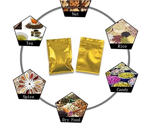 100PCS 4in x 5in Self Sealing Mylar Foil Flat Bag Sample Zipper Pouch Food Snack Storage Coffee Bean Candy Tea Powder Seal Grip Wrapper Gift Basket Supplies Xmas Gift Bag (Green)