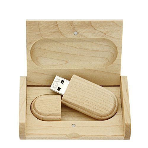 10PCS Maple Wood 2.0/3.0 USB Flash Drive with Wooden Box(Free Laser Engraving Logo) (2.0/16GB)