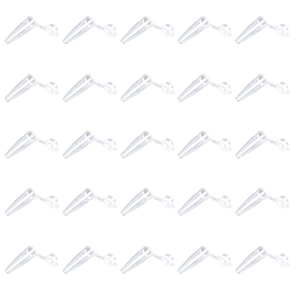 100 Pieces Microcentrifuge Tubes 0.5ml Microcentrifuge Tubes Mini Centrifuge Tubes Plastic Microcentrifuge Test Tubes with Attached Lid, Transparent