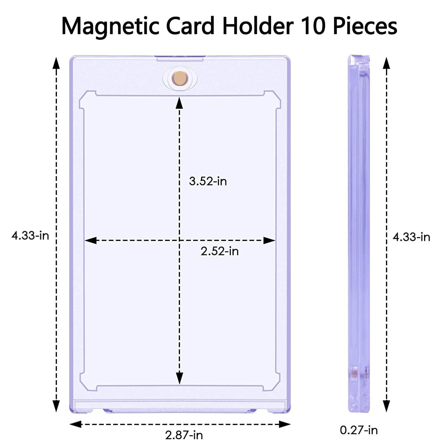 10 ct Magnetic Card Holder 35pt, Trading Card Hard case, Card Protector Hard Plastic, Hard Card Sleeves Display case for Standard Collection Cards