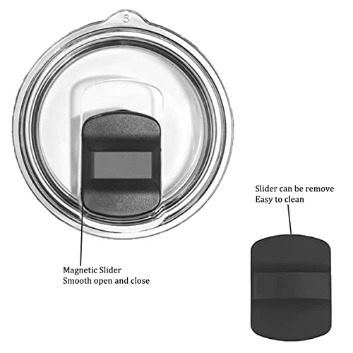 2 Pack 20 oz Magnetic Tumbler Lid with 2 Replacement Magnetic Slider for YETI Rambler, Ozark Trail Spill Proof Tumbler Cover