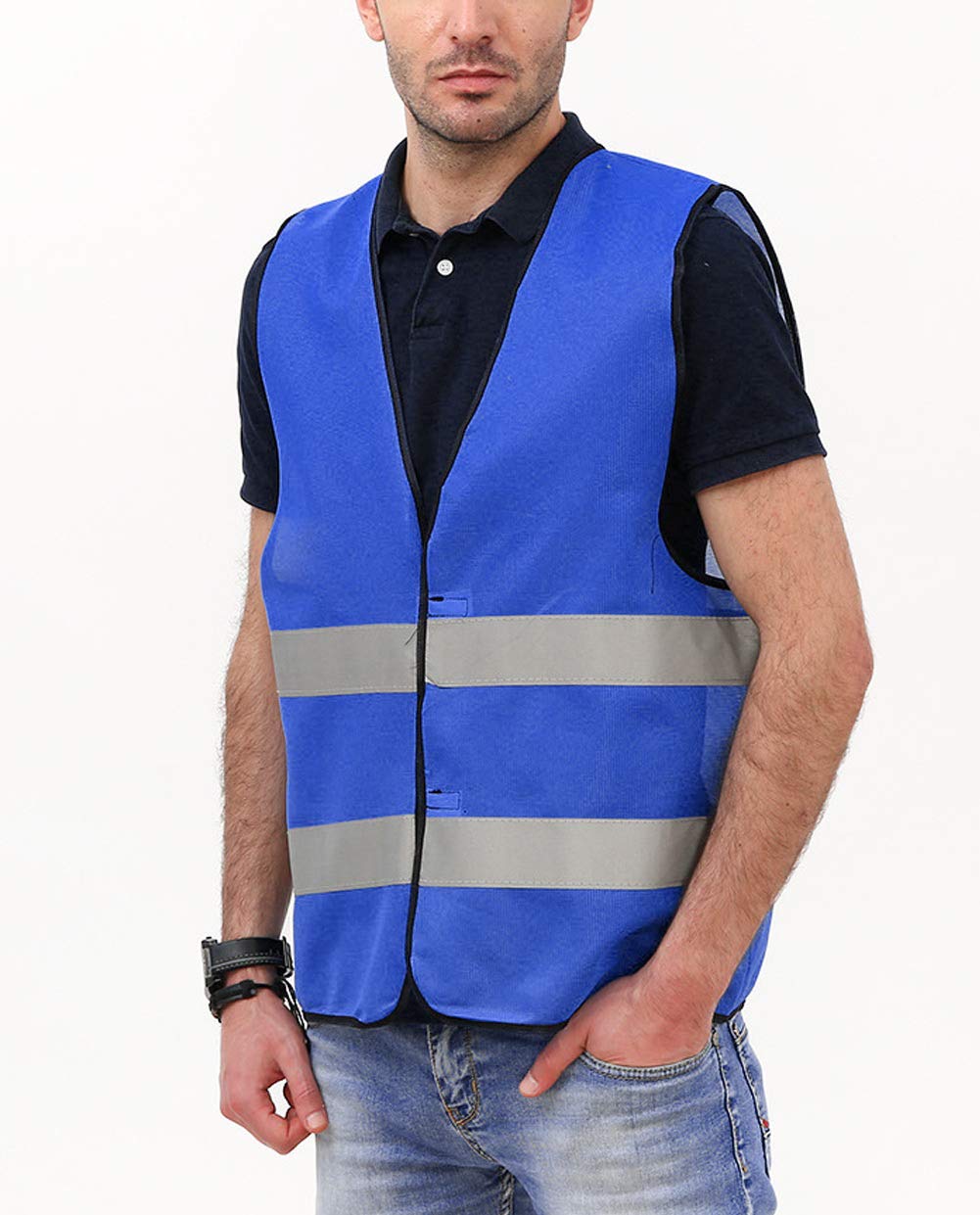 10 Pack High Visibility Vest for Adults Reflective Tape Bright Color Safety Vest Hi-Vis for Mens Womens
