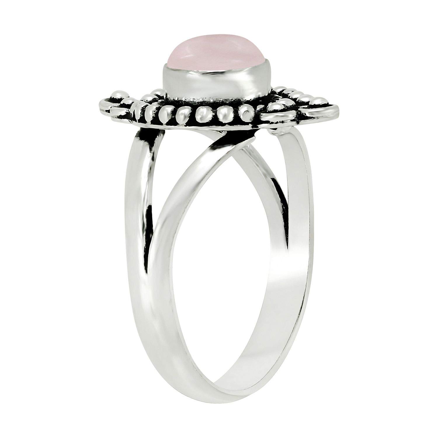 1, 80Cts Two Stone Natural Rose Quartz 925 Silver Overlay Ring Size 12 For Women, Handmade Pink Stone January Birthstone Ring Jewelry Gift For Her