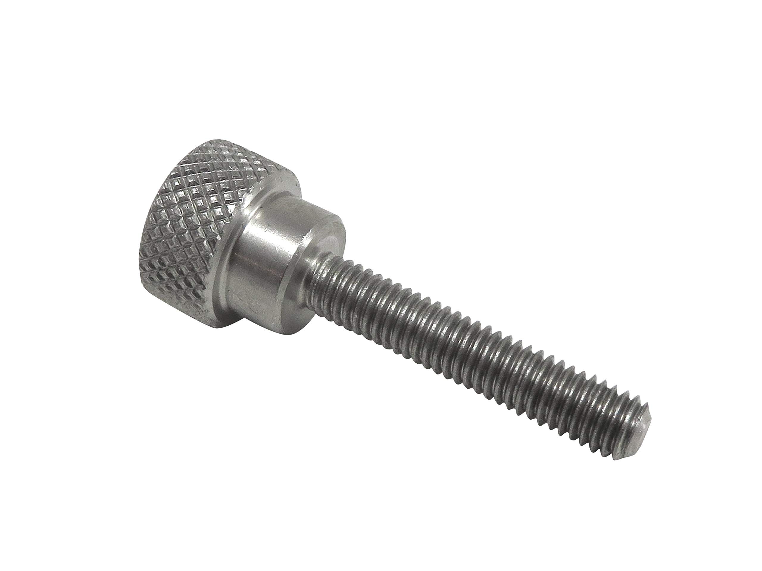 10 Pack 10-32 x 1 Inch Threads 303 Stainless Steel Diamond Knurled Thumb Screws Knobs with Straight Shoulders Right-Hand Threads SAE Flat Tip Uncoated