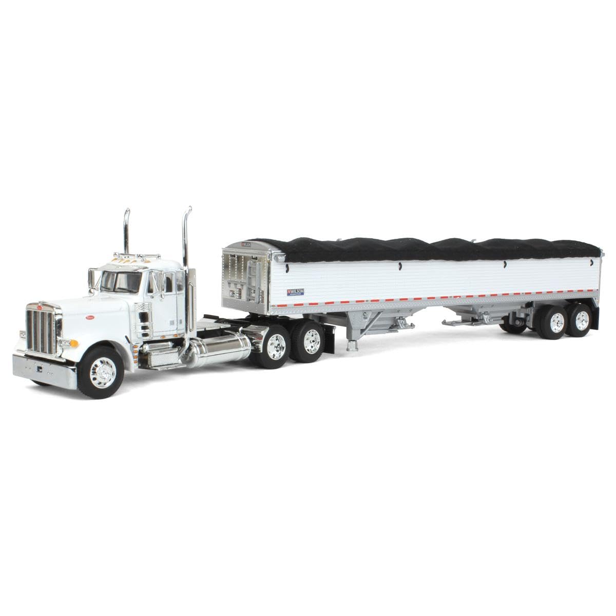 1/64 White Peterbilt 379 Day Cab with White Wilson Pacesetter Grain Trailer 60-1764