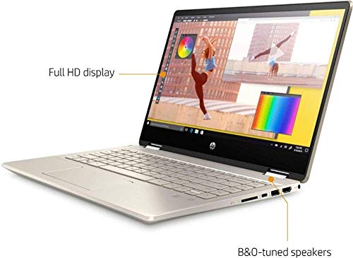 2020 HP Pavilion x360 2-in-1 Laptop Computer/ 14" Full HD Touchscreen/ 10th Gen Intel Core i5-10210U Up to 4.1GHz/ 8GB DDR4 Memory/ 256GB PCIe SSD + 16GB Optane/ AC WiFi/ HDMI/ Gold/ Windows 10