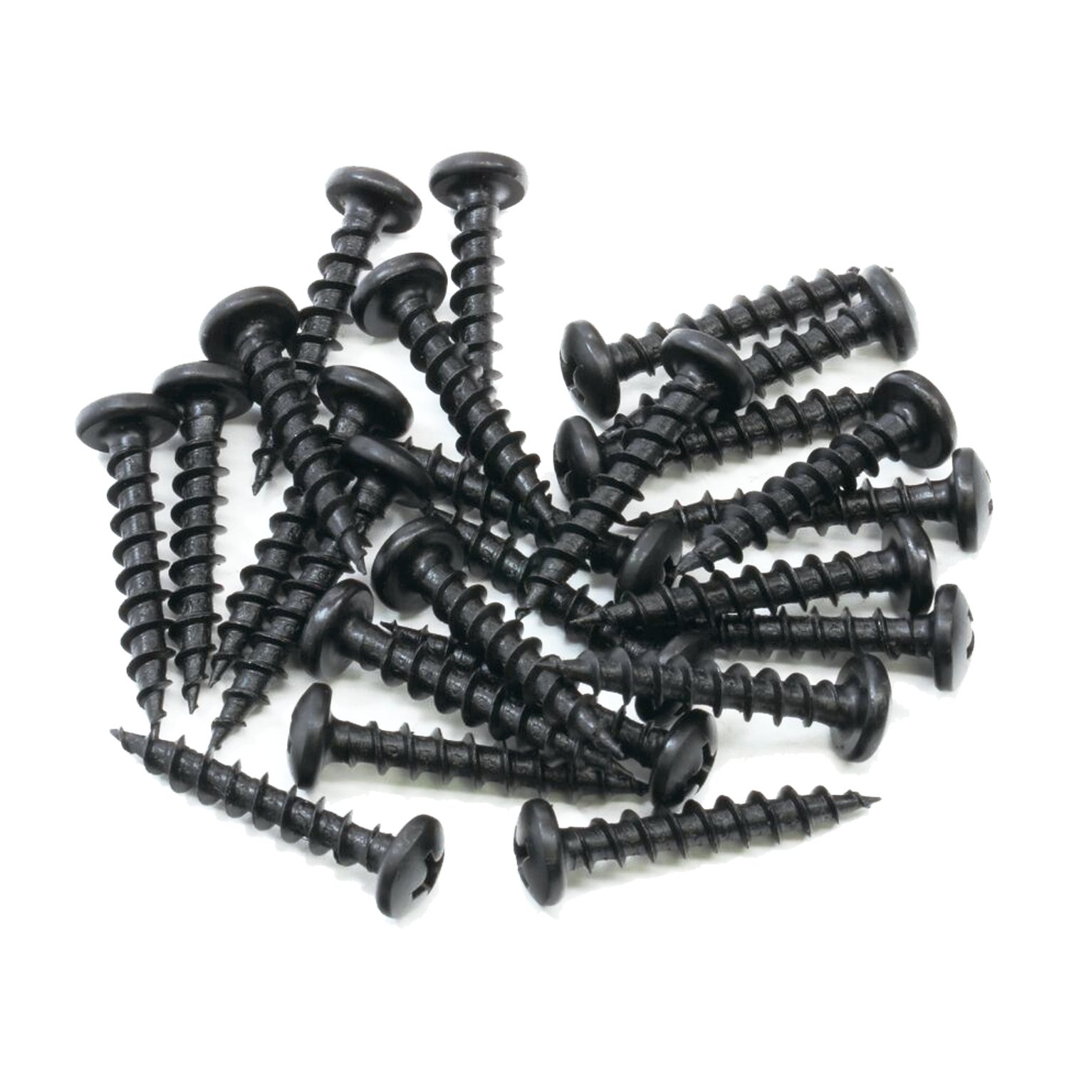 100 Pack Rok Hardware #8 x 1" Coarse Deep Thread Pan Head Screws Black Phosphate Wood MDF
