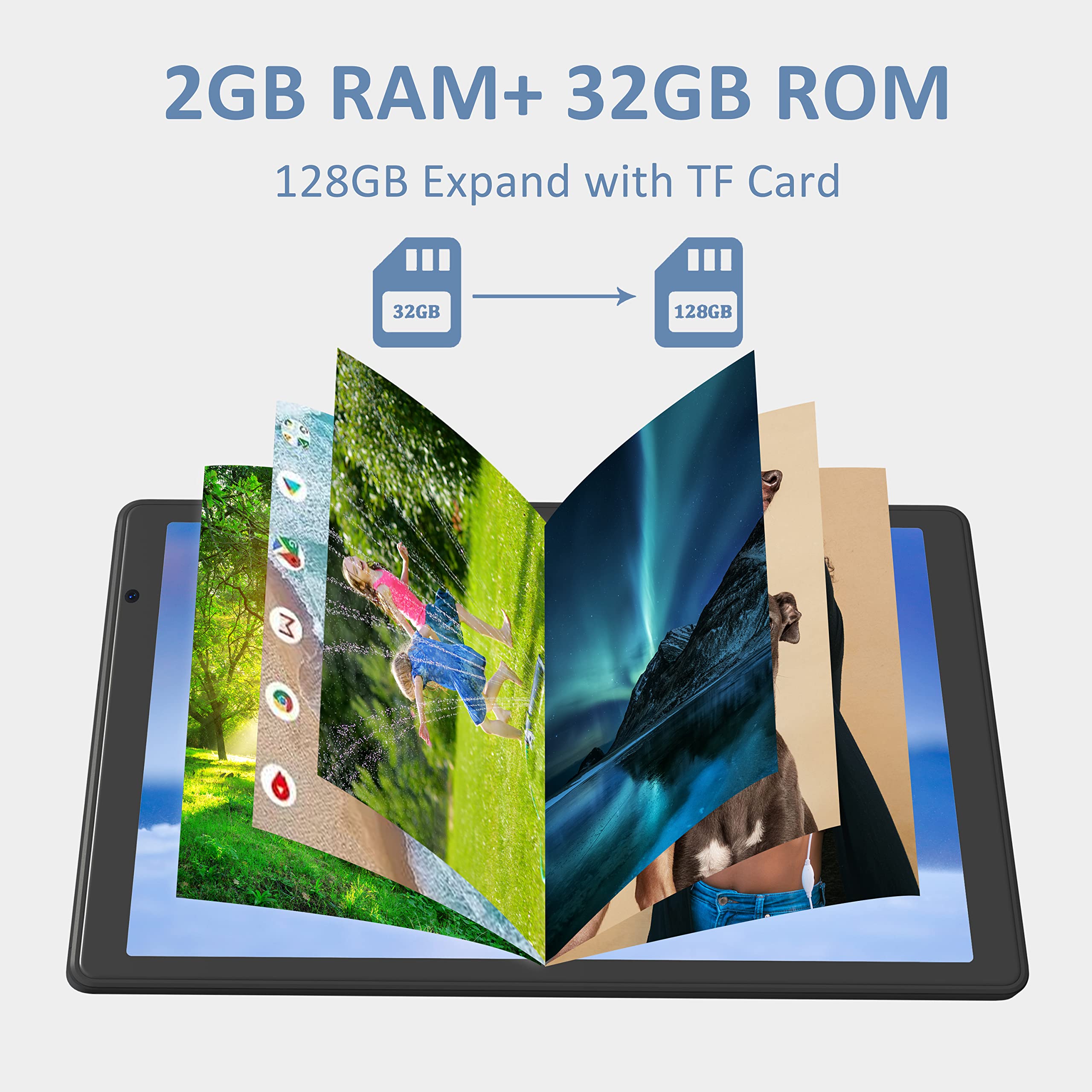 7" Android Tablet, Android 11.0 Tablet, 2GB RAM 32GB ROM, Quad Core Processor, IPS HD Display, 2MP Front 5MP Rear Camera,Tablet with Wi-Fi, Bluetooth Ideal Gifts for Halloween,Christmas and New Year
