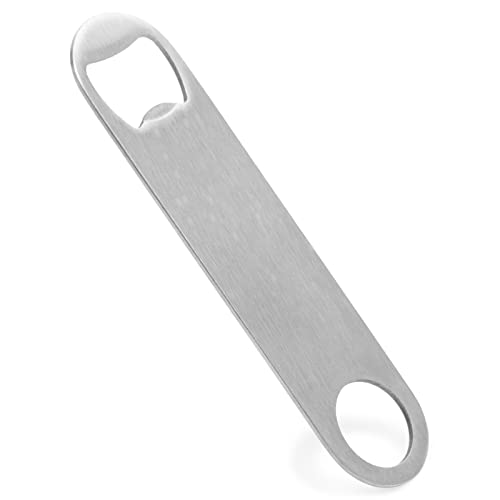12-Pack Stainless Steel Flat Bottle Opener Bulk Set for Bartender, Bar Supplies for Restaurant, Kitchen, Heavy Duty Blank Bottle Openers for Wedding Gifts, Party Supplies (4.8x1.2 in)