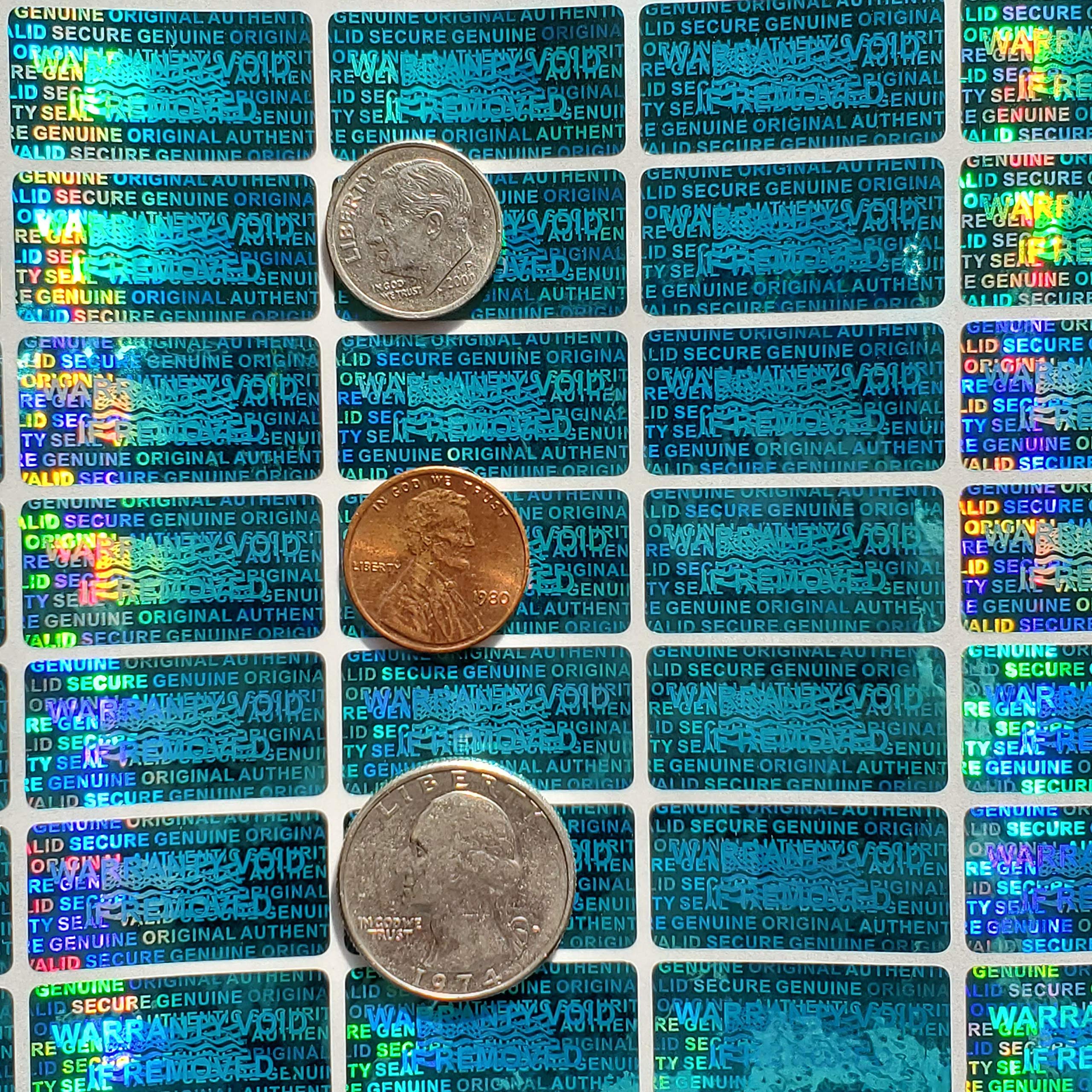 1000 Security Seal Hologram Tamper Evident Warranty Labels Stickers 15 mm x 30 mm- Dealimax Brand (Blue)