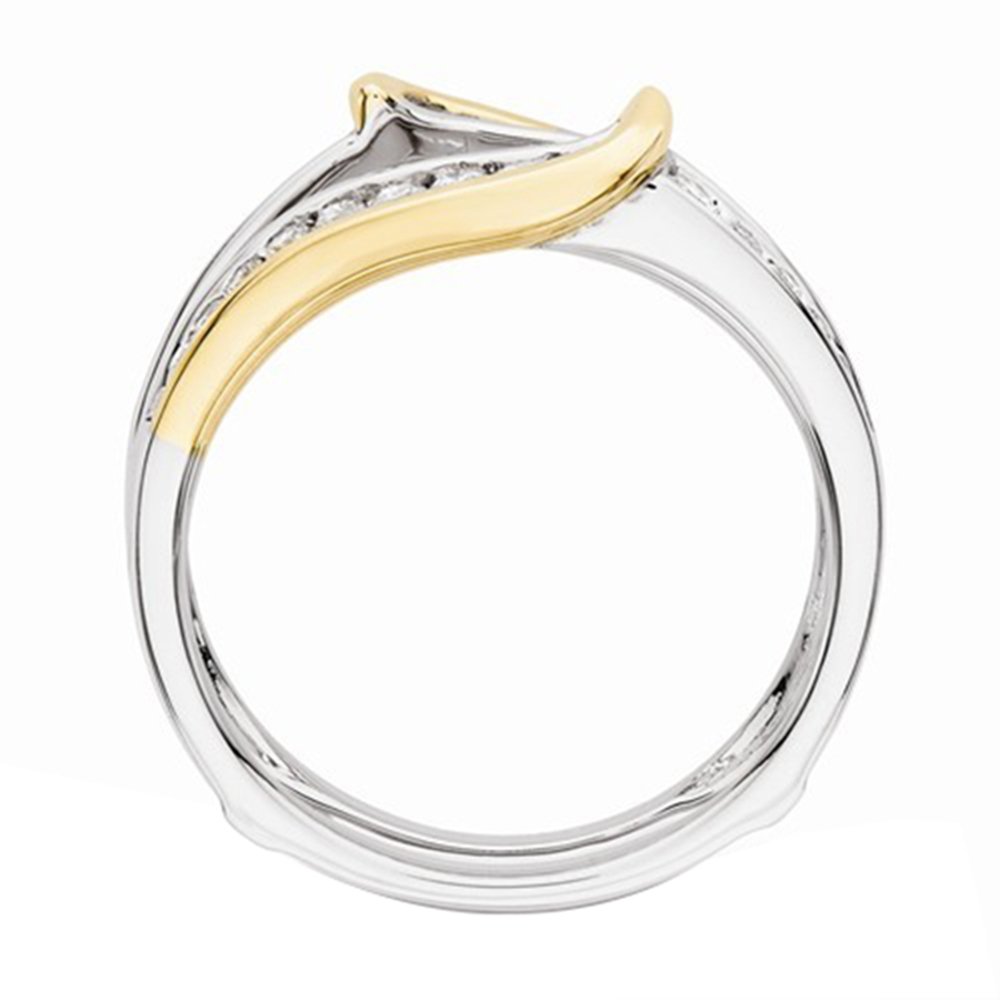 1/2ct 0.50ct Channel Set Solitaire Enhancer Simulated Diamonds Ring Guard Wrap 2-Tone Gold Plated 8