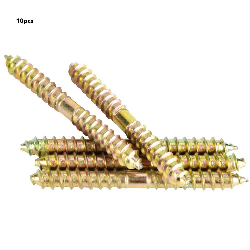 10pcs 6 * 60mm Double Ended Self-tapping Screw, Double Ended Dowel Screw, Double Sideded Screws, Double End Furniture Screw for Making Joints Between Two Pieces of Wood