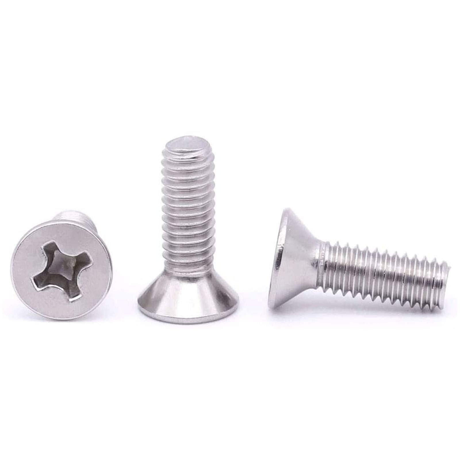 30 Pcs M4-0.7x50mm Flat Head Machine Screws, Phillips Cross Screw, Phillips Drive,304 Stainless Steel, Fasteners Bolts,Countersunk Machine Screws