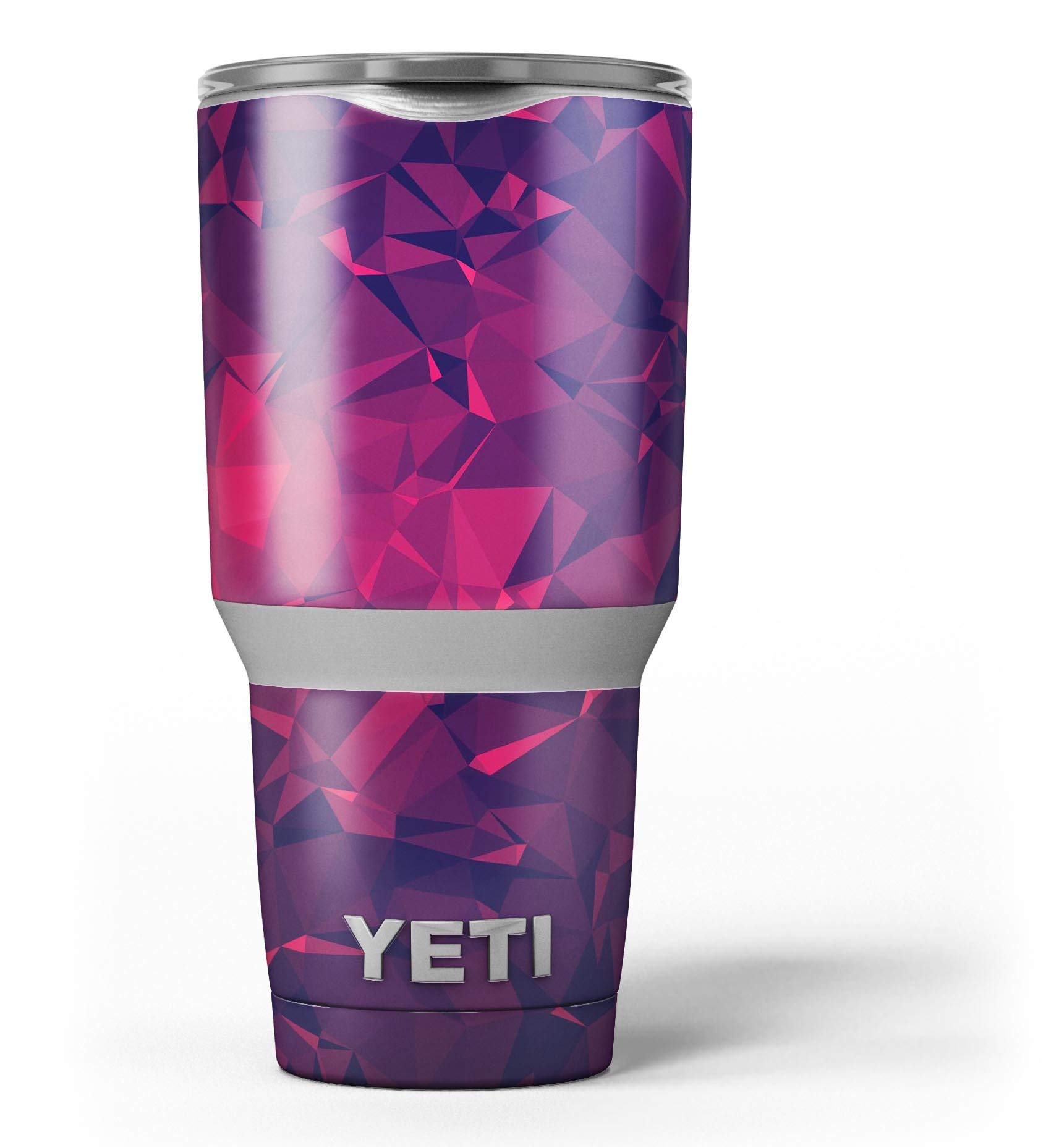 Design Skinz Vivid Fuchsia Geometric Triangles - Skin Decal Vinyl Wrap Kit Compatible with The Yeti Rambler Cooler Tumbler Cups