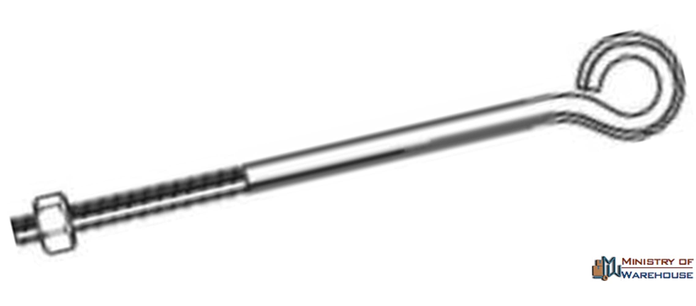 10 Pcs Eyebolt Turned Wire 1/4-20 1/2"