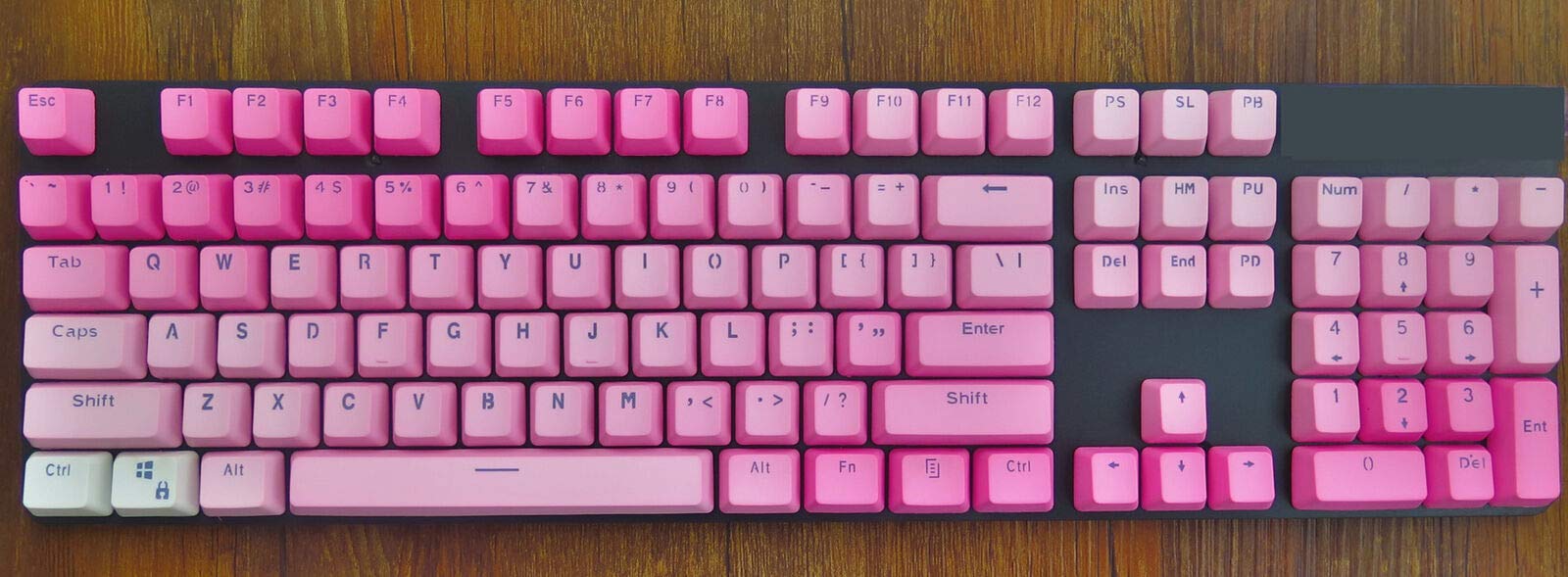 104 Keys PBT Gradient Pink Valentine Keycap Backlit Keycaps ANSI OEM Height Key Cap for Cherry MX Mechanical Keyboard Gaming (Pink)