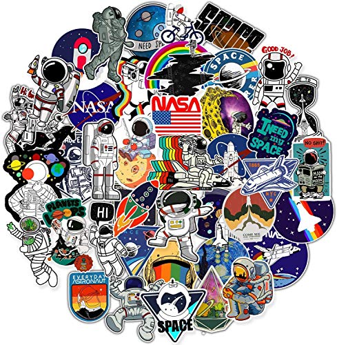 100pcs Space Stickers for Water Bottle Laptop,Waterproof Vinyl NASA Stickers Pack, Space Theme Gifts for Adults Teens Kids Boys Stickers for Ipad MacBook Skateboard Decals