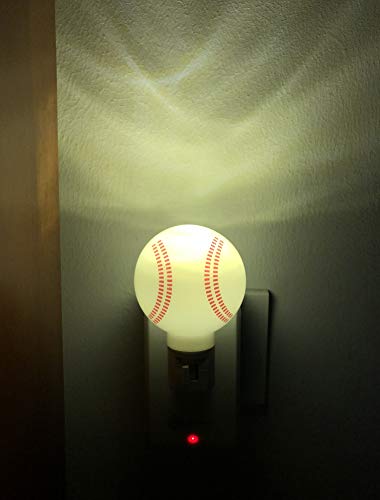 2 Pack Warm White - Upgraded Version LED Plug-in Night Light for Kids - Baseball Shaped Lamp Take Good Care Children Sleep