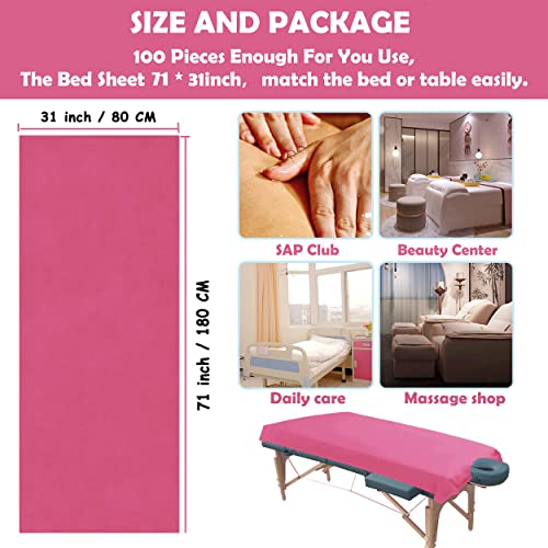100pcs Disposable Massage Table Sheets, Non-woven Bed Breathable Sheet, 31"*71" Thin Bed Covers for Beauty SPA Salon Hotel Table Cover