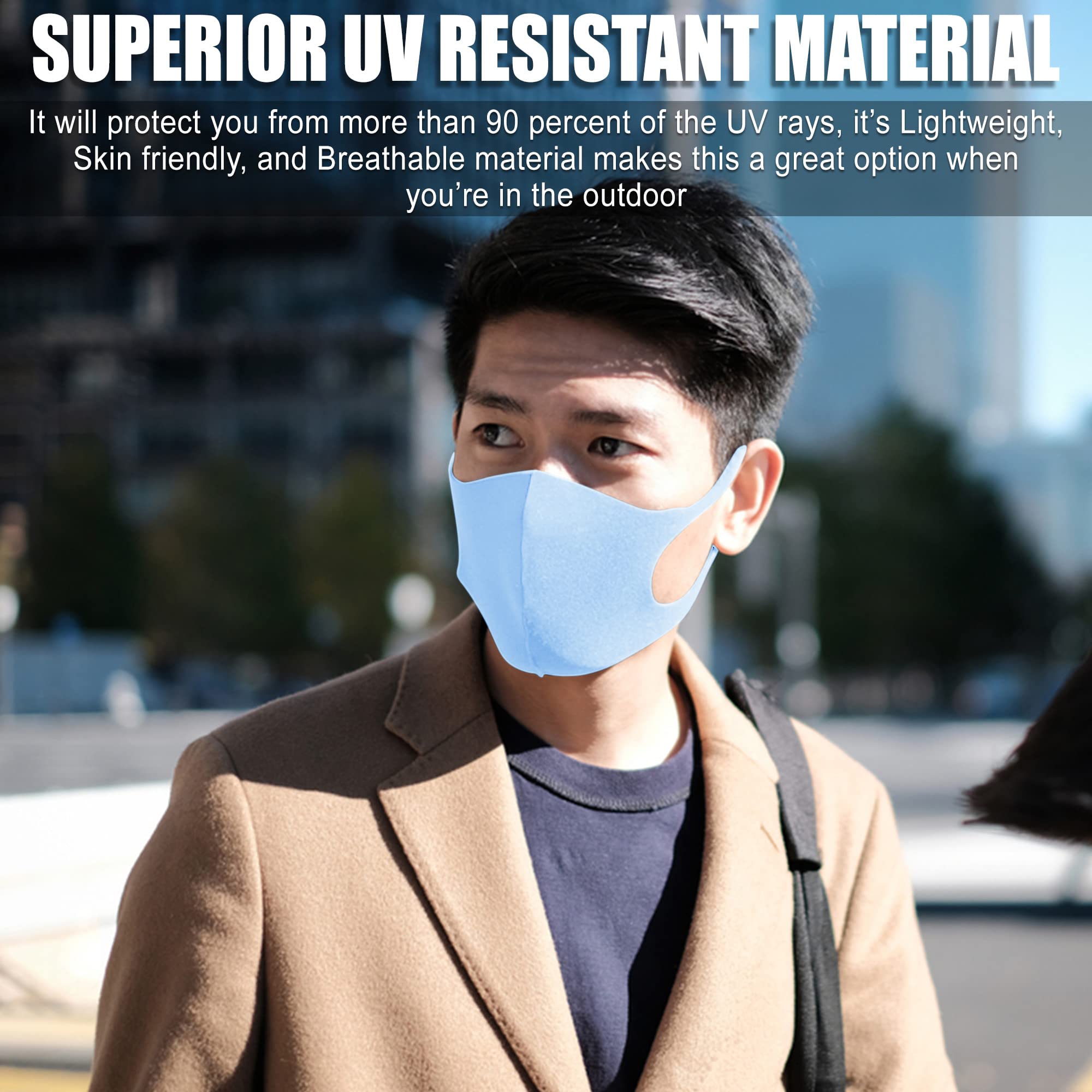 10 PACK Face Covers with Elastic Ear Loop Cover Full Face Anti-Dust, Unisex, Washable and Reusable for Men and Women, soft on the face and skin (Colorful)