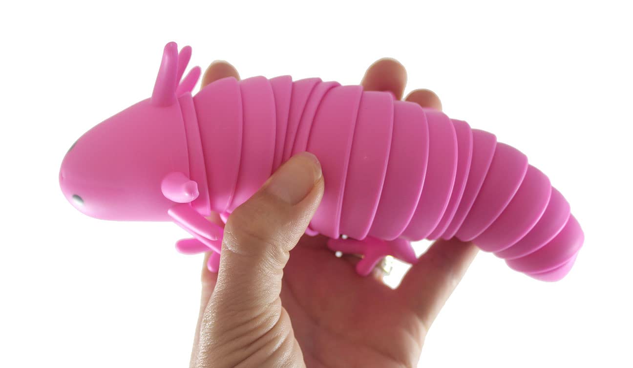 1 Pink Axolotl Fidget - Large Wiggle Articulated Jointed Moving Axolotyl Toy - Unique Gift, Lover, Decoration (1 Pink)