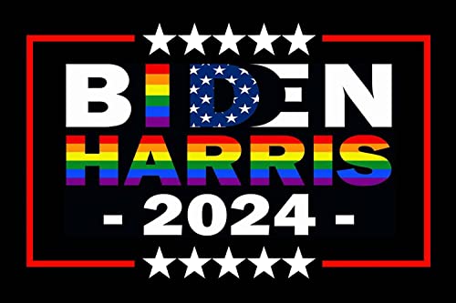 10 Pack Biden Harris 2024 Rainbow Flag Gay Pride LGBT Democrat Stickers Laptop Bumper Decal Window Waterproof Car Stickers