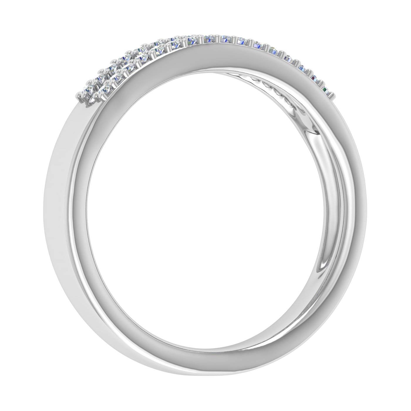 1/4 Carat Baguette and Round Shape Diamond Wedding Band Ring in 10K White Gold (Ring Size 4.75)